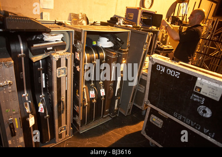 Band equipment crates Stock Photo - Alamy