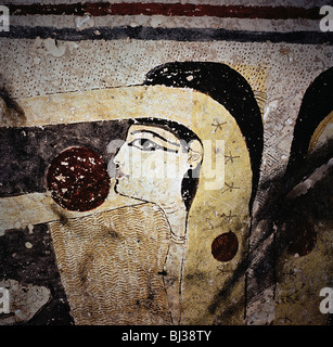 Ancient Egyptian cosmos: goddess Nut (sky) with Qeb (earth Stock Photo ...