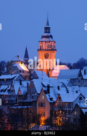 Town view of Backnang in winter, Rems-Murr-Kreis district, Baden ...