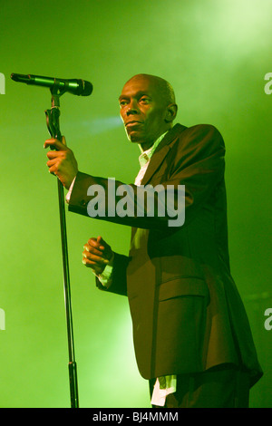 Maxi Jazz, singer and frontman of the British trip-hop-dance band ...