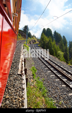 Traditional Mountain Train in the Alps Stock Photo - Alamy