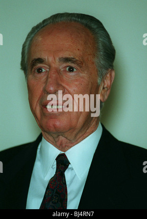 Foreign Minister Shimon Peres of Israel meets reporters outside the ...