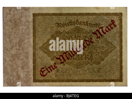 One Billion Mark Note, December 1923. The hyper-inflation that followed ...