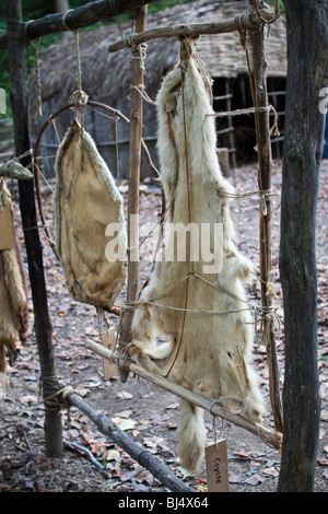 Native Americans Monacan Indian tribe Village Virginia in USA US North ...