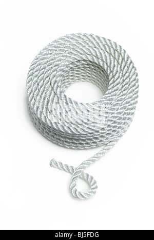 white rope coiled into a circle Stock Photo - Alamy