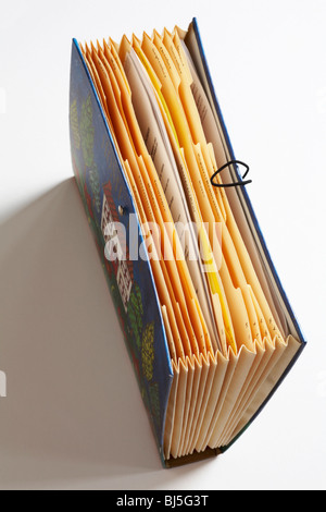 concertina folder to file away important documents Stock Photo - Alamy