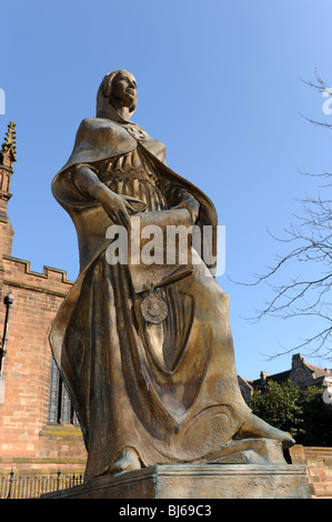Statue of Lady Wulfruna and St Peters Church in Wolverhampton England ...