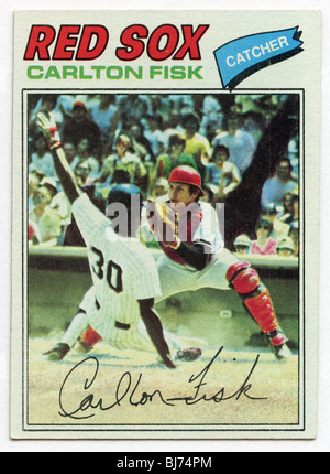 Boston Red Sox Carlton Fisk (27) during a game from his career. Carlton ...