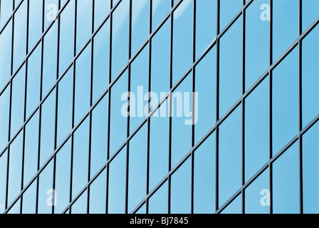 Angles and reflections on the exterior glass windows on a modern ...