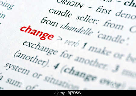 Dictionary definition of the word change Stock Photo - Alamy