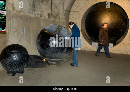 Interior of cleaning ball used to clean Egouts De Paris sewer tunnels ...