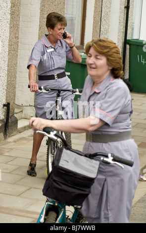 Community nurses, got on their bikes to visit housebound patients ...
