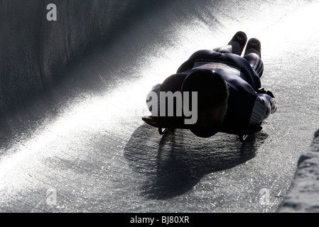 skeleton bob sled in ice channel Stock Photo - Alamy
