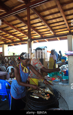 Africa Cameroon Chef Grilled Fish Kribi Meal Women Stock Photo - Alamy