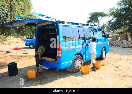 Africa Angola Benguela Blue Minibus Transport Stock Photo - Alamy