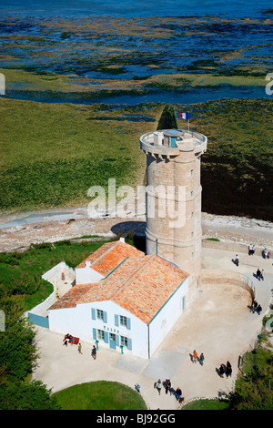Aerial view, lighthouse, Phare de Men Ruz, Ploumanac'h, Ploumanach ...
