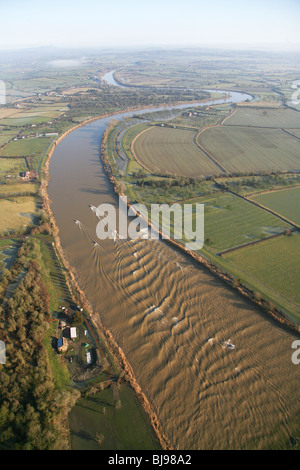 A rare five-star Severn Bore, photographed from the air, 2 March 2010 ...