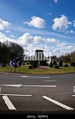 Road markings on a roundabout Stock Photo - Alamy