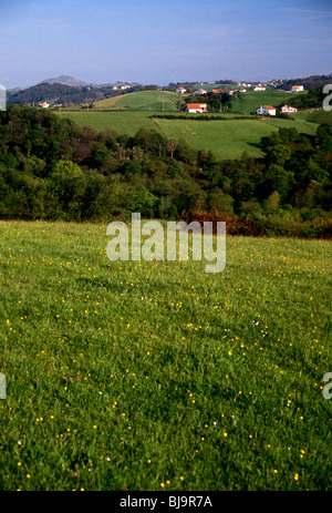 Family farm farmland farmhouse farmstead in the French Basque Country ...