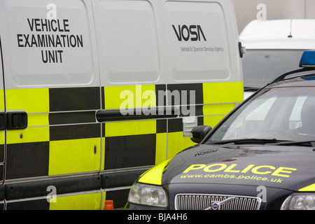Police cars and VOSA Vehicle Examination Unit Stock Photo - Alamy
