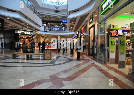 Interior of shopping mall in Azrieli Center, Tel Aviv city, Israel ...