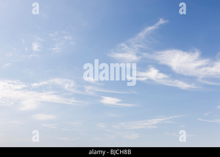 Blue Sky with wispy clouds backgrounds Stock Photo - Alamy