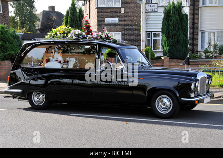 Funeral car, hearse outside an undertaker in Panama City Stock Photo ...