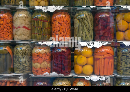 Jars with variety of pickled vegetables Stock Photo - Alamy