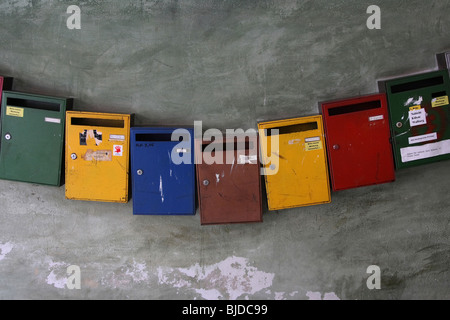 Colourful letter boxes, Berlin, Germany Stock Photo - Alamy