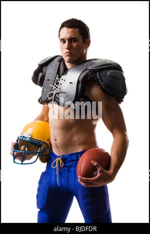 two one american football player man isolated on white background Stock ...