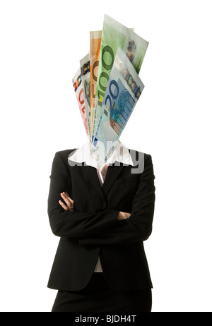 Businesswomen with group of money euro Stock Photo - Alamy