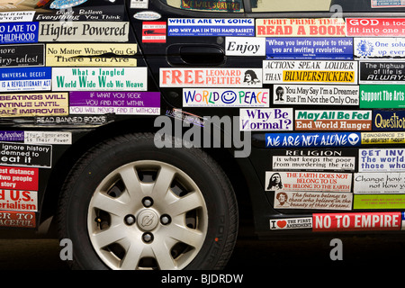 A car covered with bumper stickers, Inglewood, Los Angeles County ...