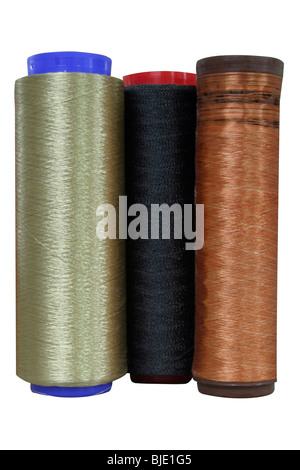 Metal industrial weaving threads to reinforce the fabric Stock Photo ...