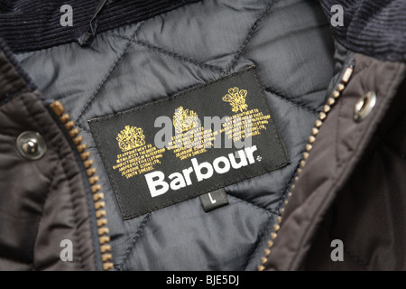 A label in a Barbour coat Stock Photo - Alamy