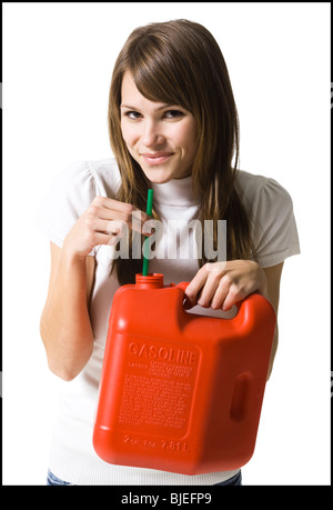 woman drinking gasoline Stock Photo - Alamy