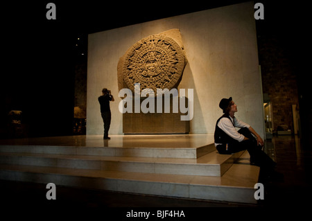 Aztec calendar stone, National Museum of Anthropology, Mexico City ...