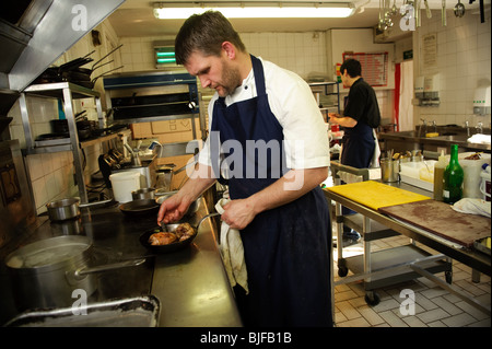 SHANE HUGHES, Michelin starred chef at Ynyshir Hall Hotel, preparing ...