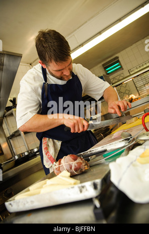 SHANE HUGHES, Michelin starred chef at Ynyshir Hall Hotel, preparing ...