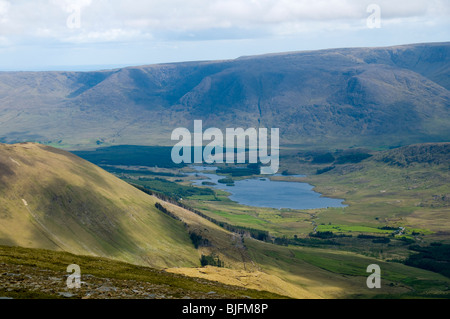 The Maumtrasna plateau in the Partry Mountains from the Sheeffry Hills ...