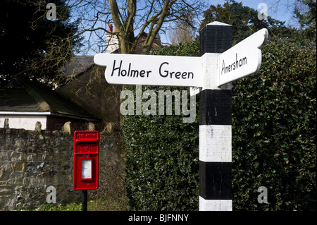 Traditional village sign post, Little Downham, Near Ely, Cambridgeshire ...