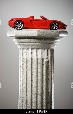 A vertical shot of a Porsche car on a race track in Leipzig, Germany ...