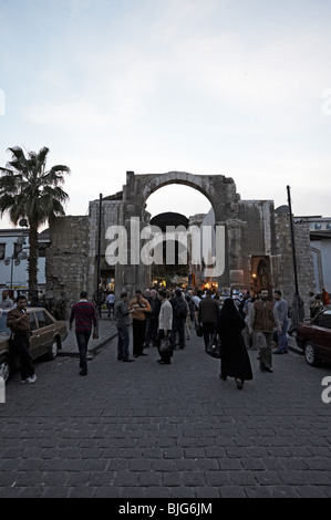 Damascus souk Al-Hamadiye entrance Syria Stock Photo - Alamy