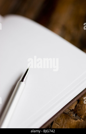 Journal with a pen Stock Photo - Alamy