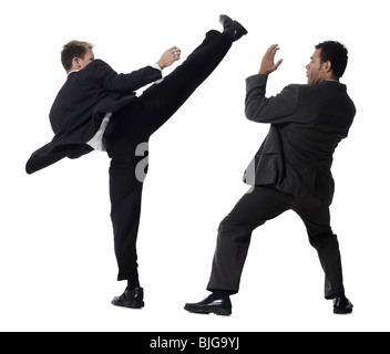 two businessmen fighting Stock Photo - Alamy