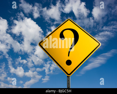 Road sign with a question mark Stock Photo - Alamy