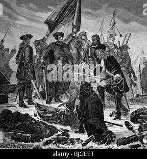 King Charles XII of Sweden at the battle of Narva Stock Photo: 49925736 ...