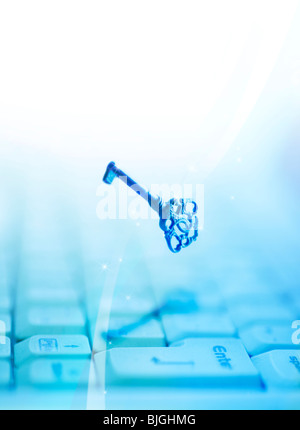 Computer enter keyboard keys with vertical integration words Stock ...