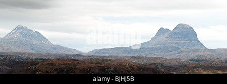 Mount Suilven and Canisp, Assynt, Highlands, Scotland, United Kingdom ...
