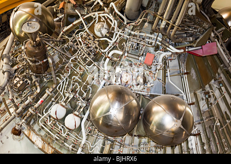 F1 engine on the Saturn V rocket in the Apollo/Saturn V Center, at the ...