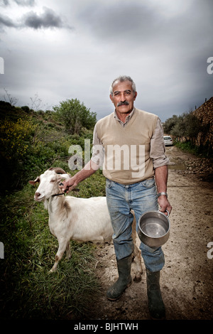 goats sheep farming farmer Gozo malta maltese farm Stock Photo - Alamy